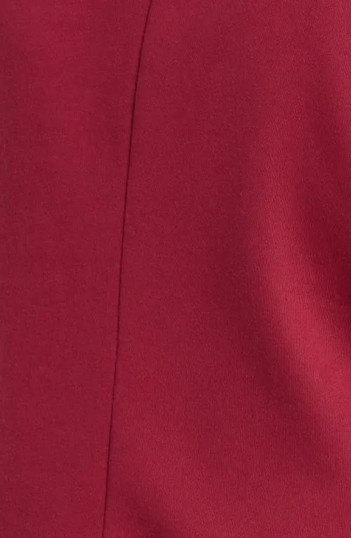 GIBSONLOOK Inverted Notch Collar Cotton Blend Blazer - Cranberry