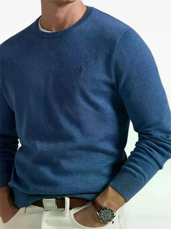 Polo Ralph Lauren Embroidered Crew-neck Sweater - Blue