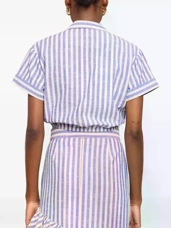 Cara Cara Striped Tie-front Top