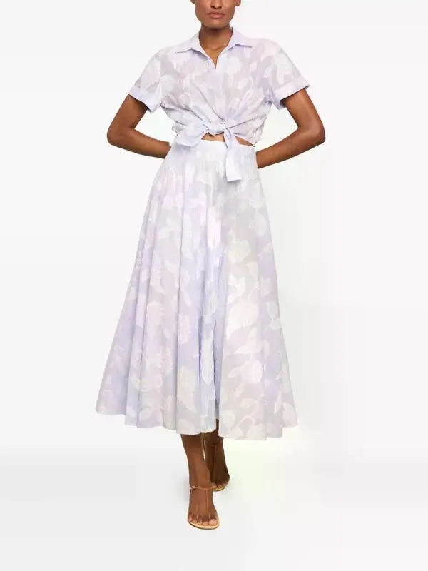 Cara Cara Floral-print Sculpted Skirt