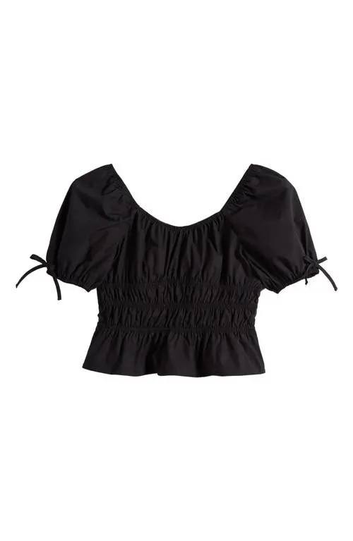 LOVE, FIRE Shirred Bodice Top