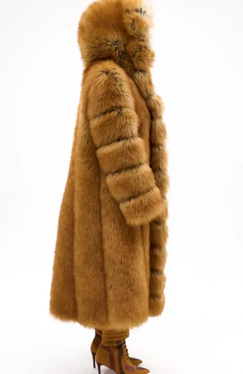 AZALEA WANG Elizabeth Faux Fur Hooded Coat