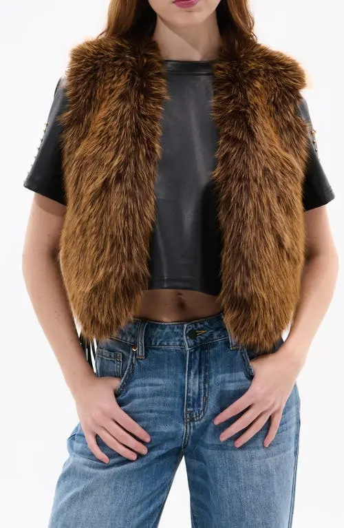 AZALEA WANG Faux Fur Vest
