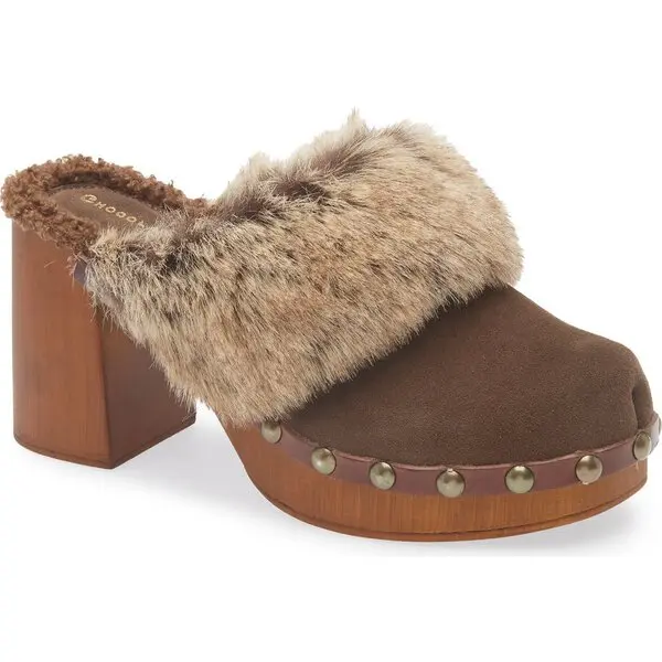 CHOCOLAT BLU Fadia Faux Shearling Mule