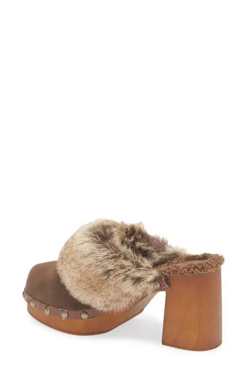 CHOCOLAT BLU Fadia Faux Shearling Mule