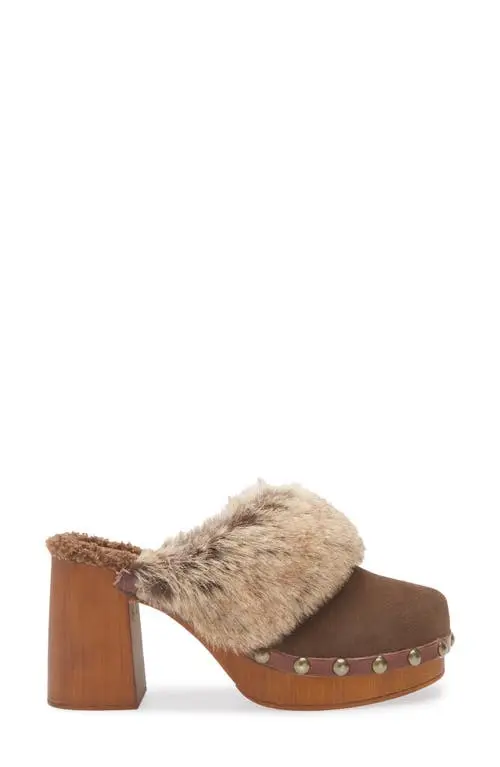 CHOCOLAT BLU Fadia Faux Shearling Mule