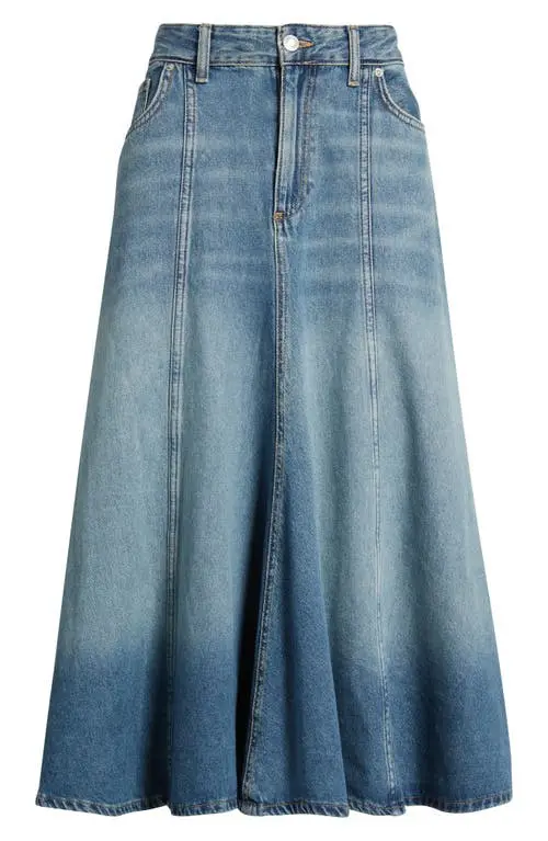 Mango Denim Maxi Flared Skirt