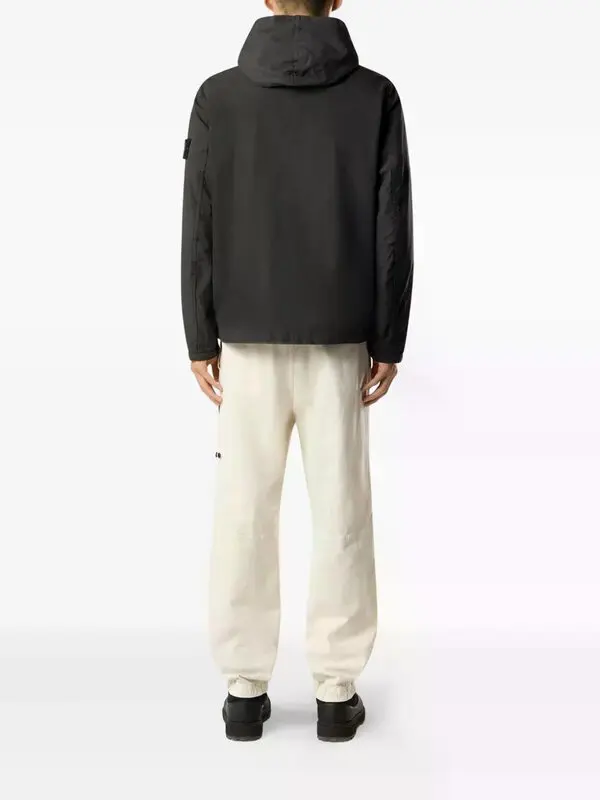 Stone Island Hooded Patch-pocket Jacket - Black