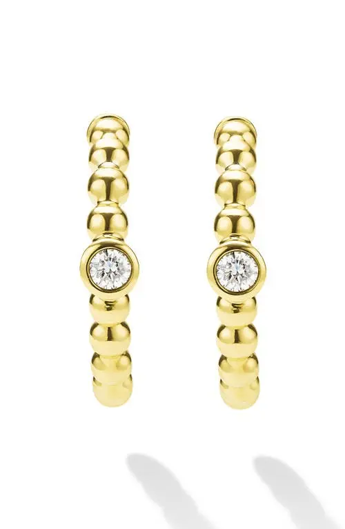 Lagos Caviar Diamond Hoop Earrings