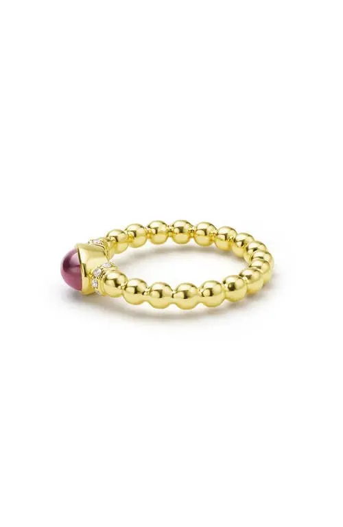 Lagos Rhodolite Garnet And Diamond Caviar Ring