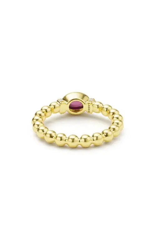 Lagos Rhodolite Garnet And Diamond Caviar Ring