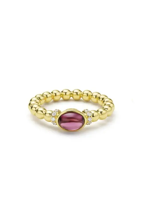 Lagos Rhodolite Garnet And Diamond Caviar Ring