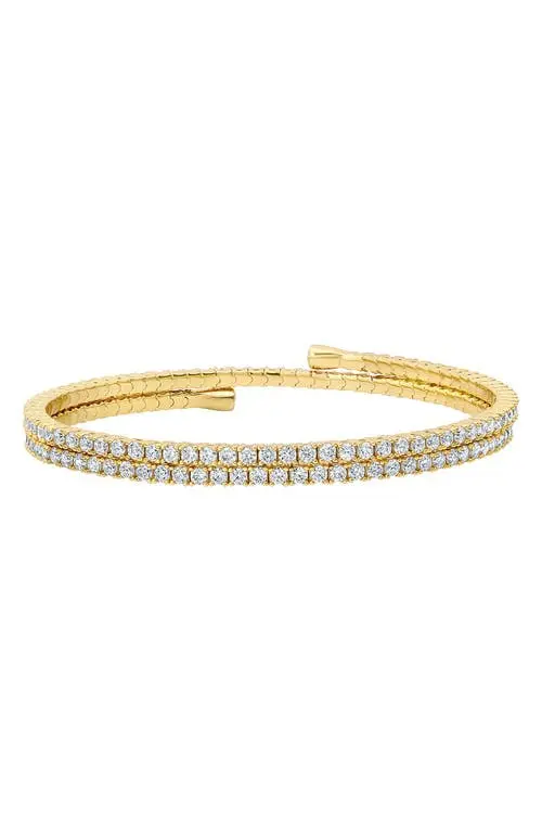 CRISLU Round Cubic Zirconia Adjustable Wrap Bracelet - 18kyg/clear Stone