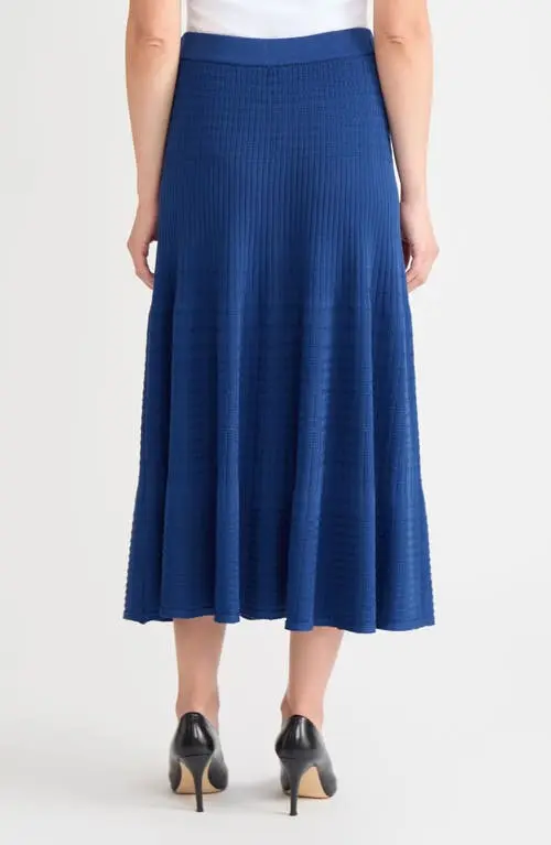 Misook Flared Rib Knit Maxi Skirt