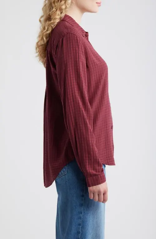 CLOTH & STONE Classic Button-up Shirt - Merlot Harvest