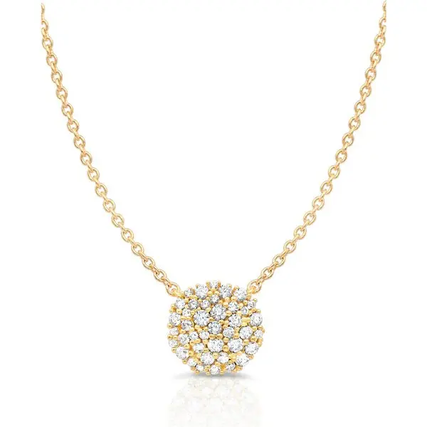 CRISLU Pavé Cluster Pendant Necklace - 18k Yellow Gold/clear Stone