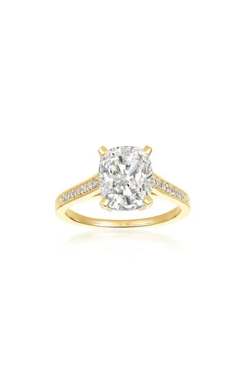 CRISLU Cushion Cut Cubic Zirconia Ring - 18kyg/clear Stone