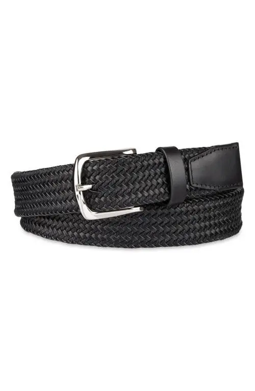 Cole Haan Braided Leather And Rope Belt - Black