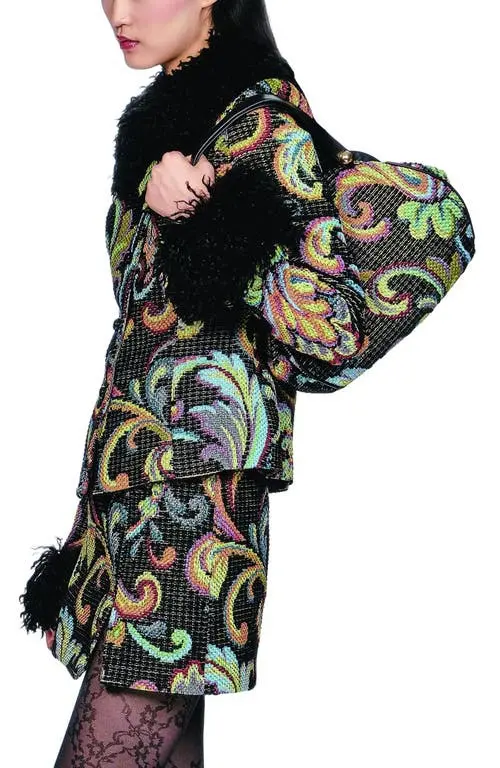 Anna Sui Tapestry Faux Fur Jacket - Black Multi