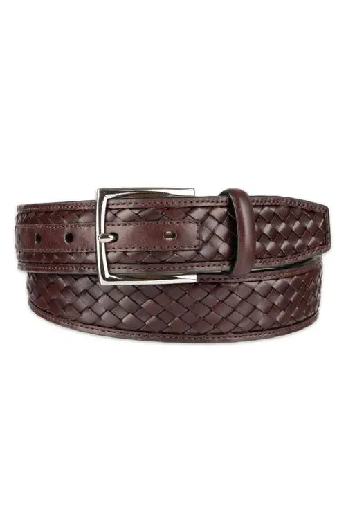 Cole Haan Woven Leather Belt - Chocolate