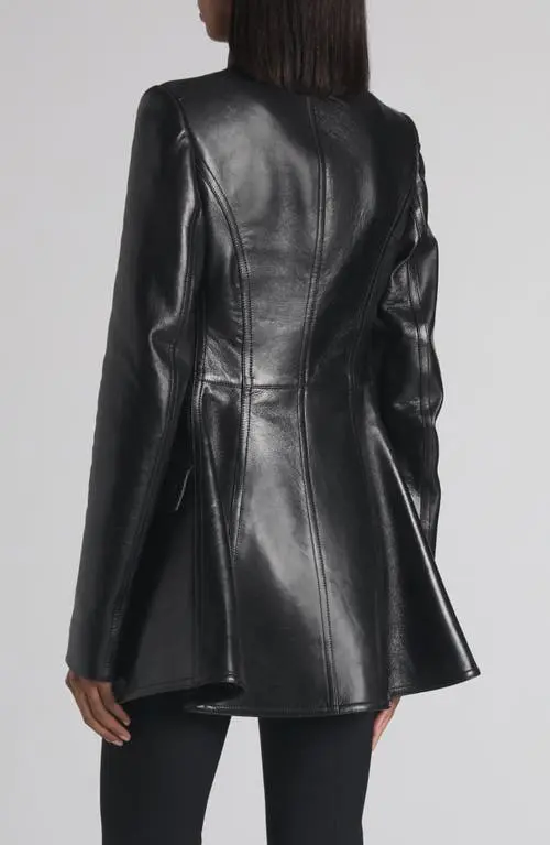 Alexander McQueen Leather Peplum Blazer