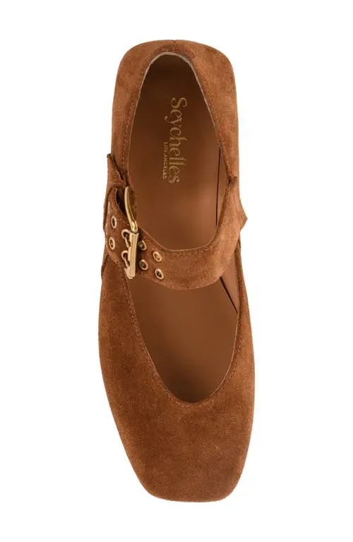 Seychelles Petal Mary Jane Flat - Brown