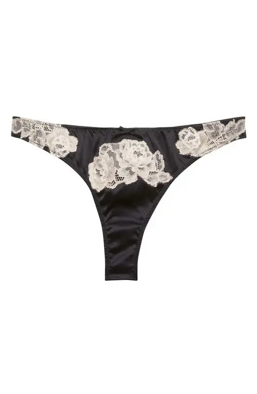 Fleur Du Mal Juliet Stretch Silk & Thong - Black