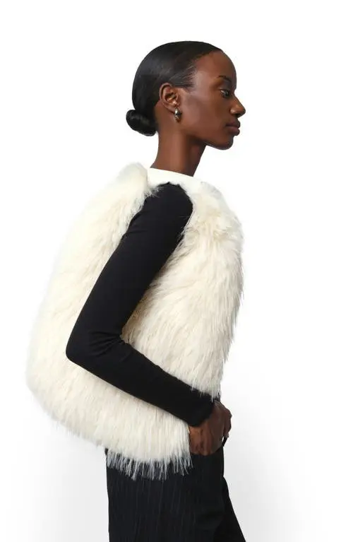 Apparis Colette Faux Fur Ring Bag - Ivory