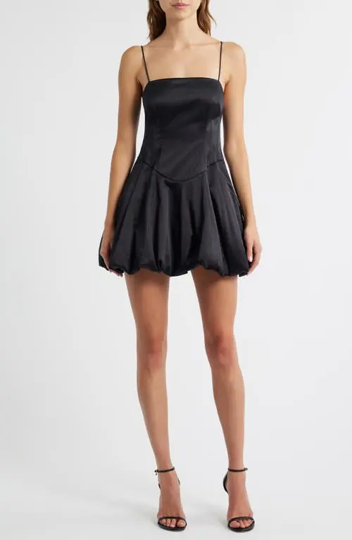 LoveShackFancy Salna Satin Bubble Hem Minidress