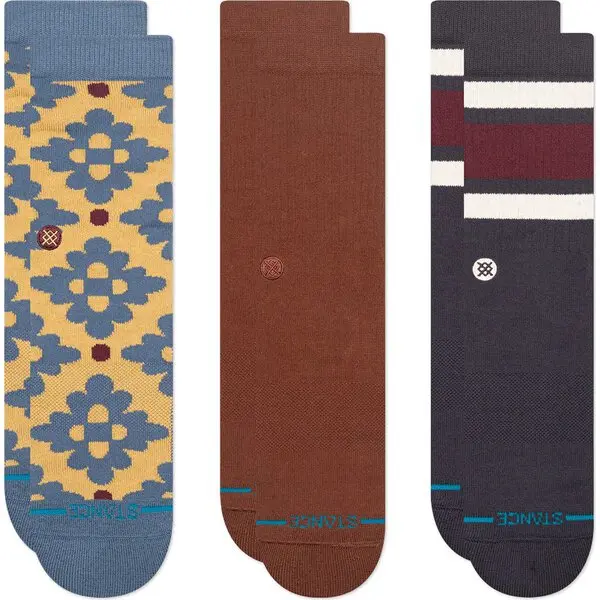 Stance Ceramic 3-pack Assorted Crew Socks - Indigo
