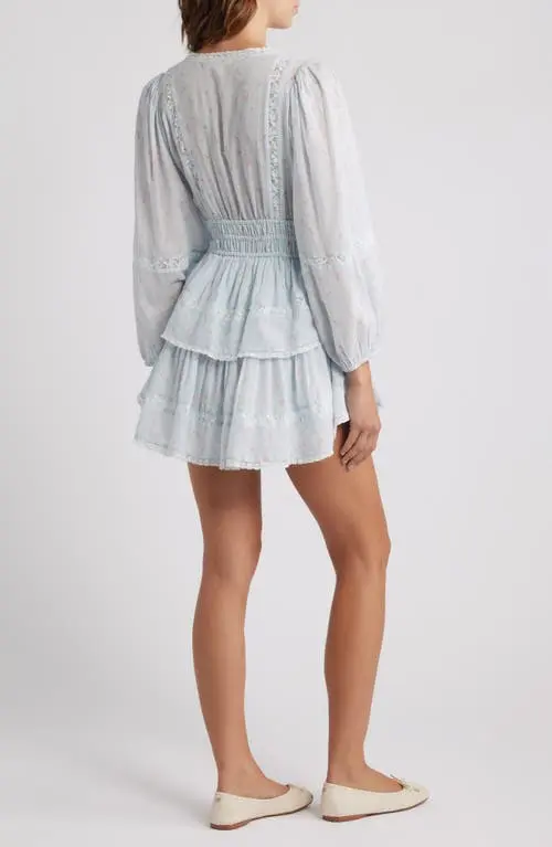 LoveShackFancy Rosamina Floral Tiered Mini Dress