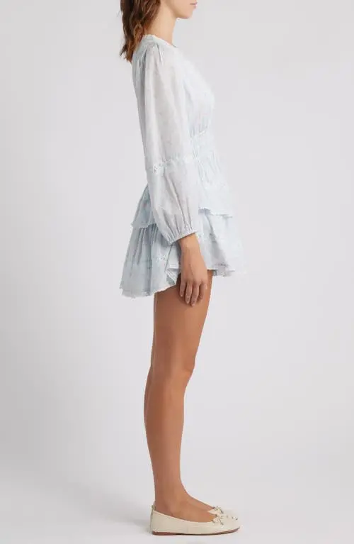 LoveShackFancy Rosamina Floral Tiered Mini Dress