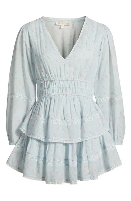 LoveShackFancy Rosamina Floral Tiered Mini Dress