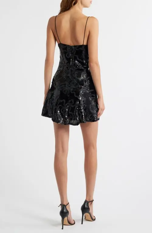 LoveShackFancy Sabeline Sequin Ribbon Mini Dress