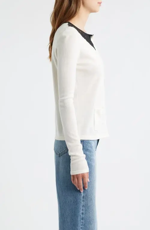 LoveShackFancy Lolani Lace Collar Wool Cardigan