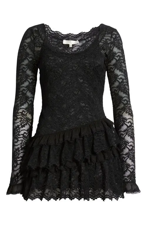 LoveShackFancy Rhea Lace Long Sleeve Mini Dress