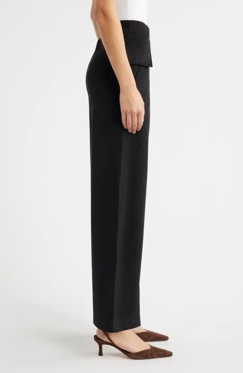 Hue Faux Suede Wide-leg Pants - Black