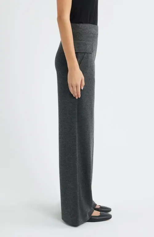 Hue Herringbone Wide Leg Pull-on Pants