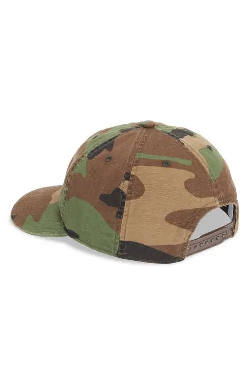 Double Rl Camo Print Cotton Ripstop Snapback Cap