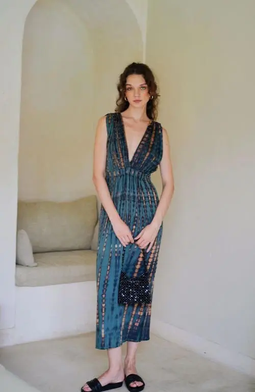 Pink Haley Clara Maxi Slip Dress Tie & Dye