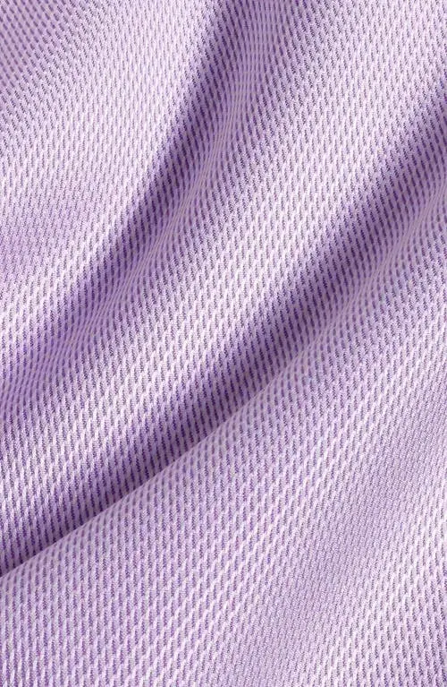 David Donahue Trim Fit Micro Dobby Cotton Dress Shirt - White/lilac