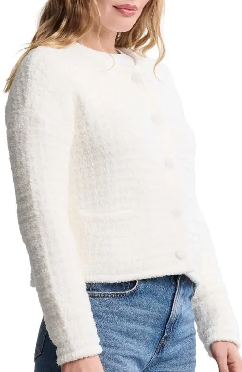 Barefoot Dreams Cozychic® Textured Cardigan - Pearl