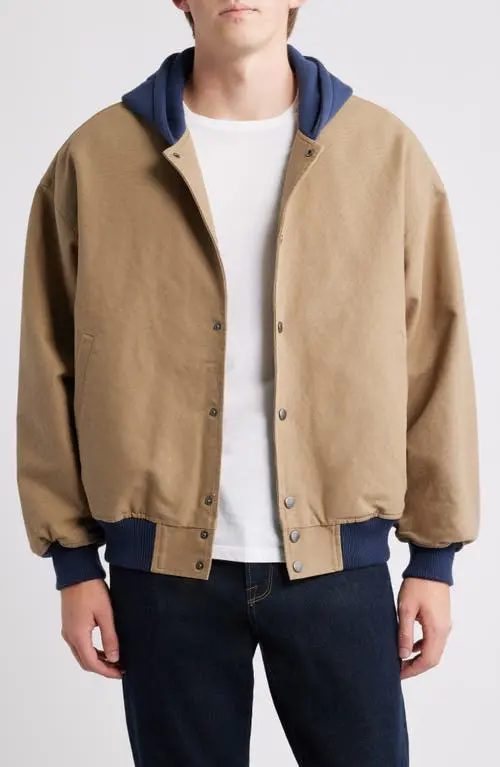 Brixton Hooded Cotton Canvas Bomber Jacket