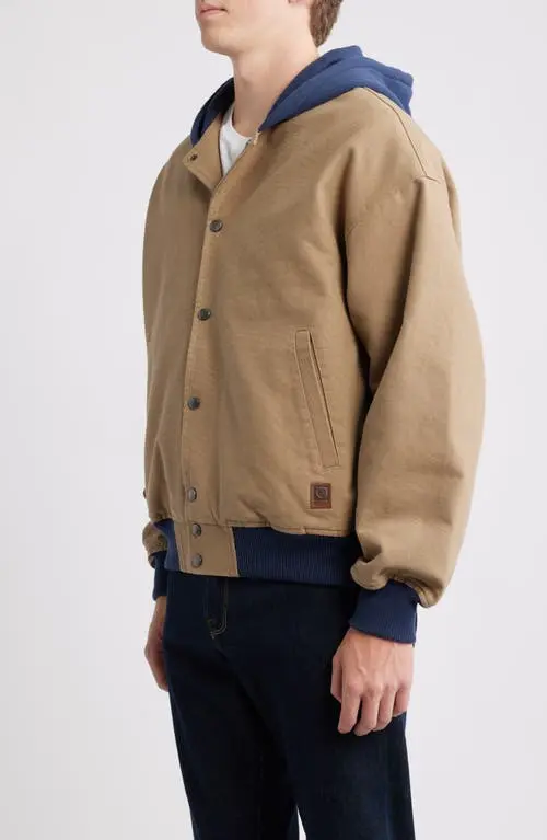 Brixton Hooded Cotton Canvas Bomber Jacket