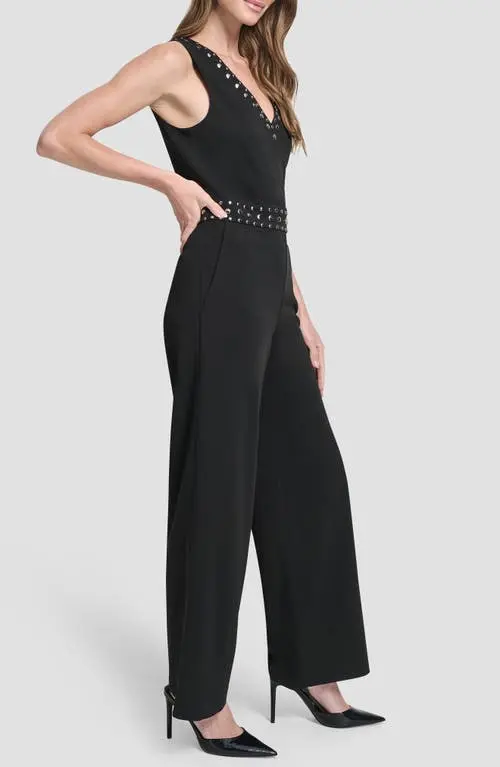 Dkny Stud Detail Scuba Crepe Jumpsuit