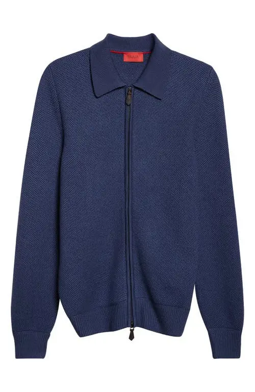 Isaia Wool Blend Zip-up Cardigan