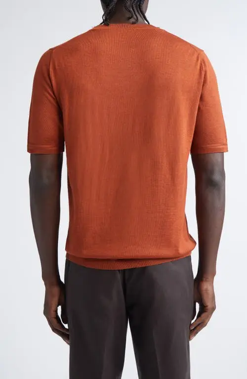 Isaia Short Sleeve Wool Sweater