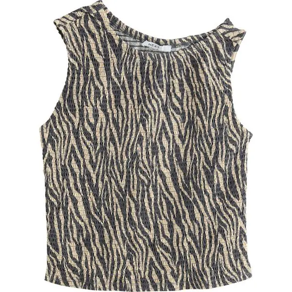 NEXT Asymmetric Sleeveless Shirred Top