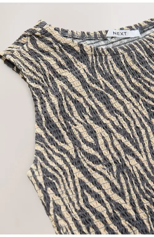 NEXT Asymmetric Sleeveless Shirred Top