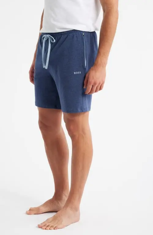 BOSS Stretch Cotton Pajama Shorts - Open Blue